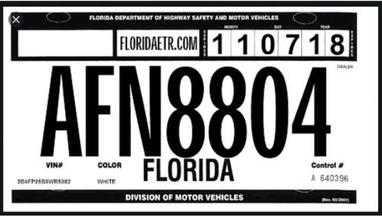 Temporary License Plates – Domestic Security