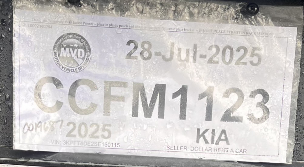 Temporary License Plates – Domestic Security